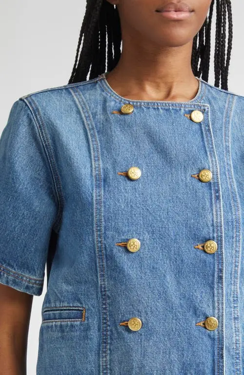 Ulla Johnson Serge Double-breasted Denim Shirt