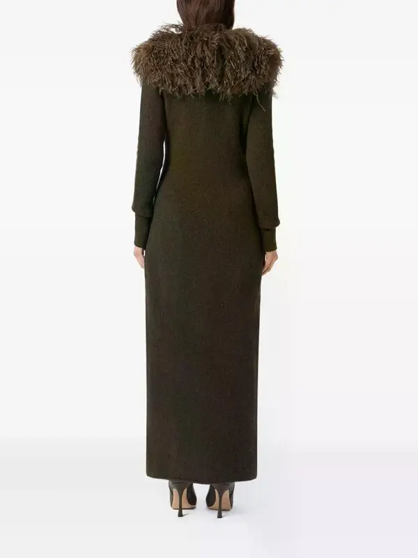 Blumarine Feather-embellished Long Cardigan - Green