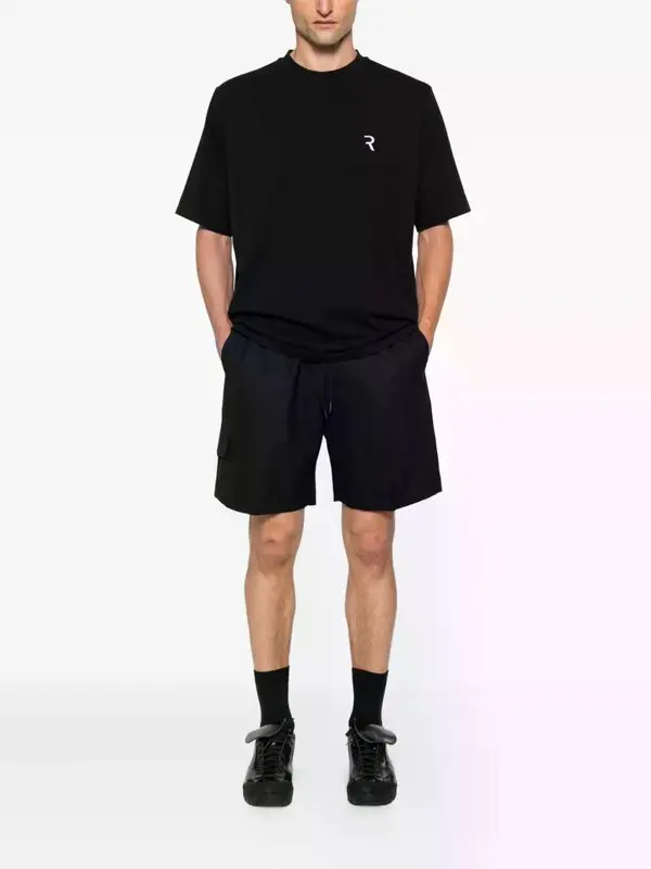 RHUN Logo-embroidered Cotton T-shirt - Black