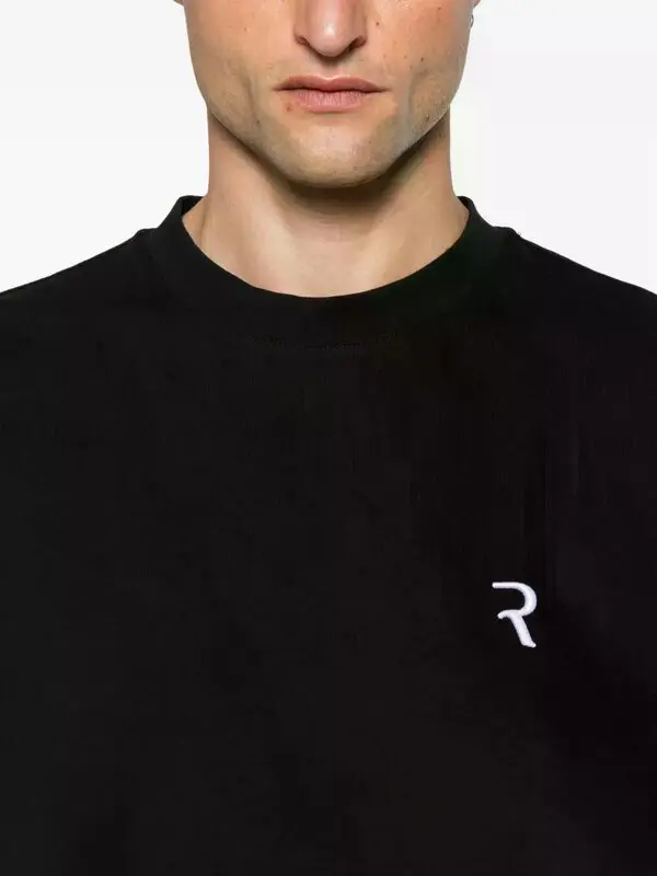 RHUN Logo-embroidered Cotton T-shirt - Black