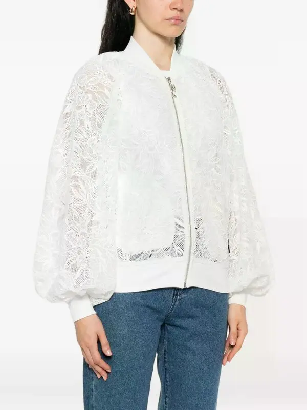 Karl Lagerfeld Floral Lace Bomber Jacket