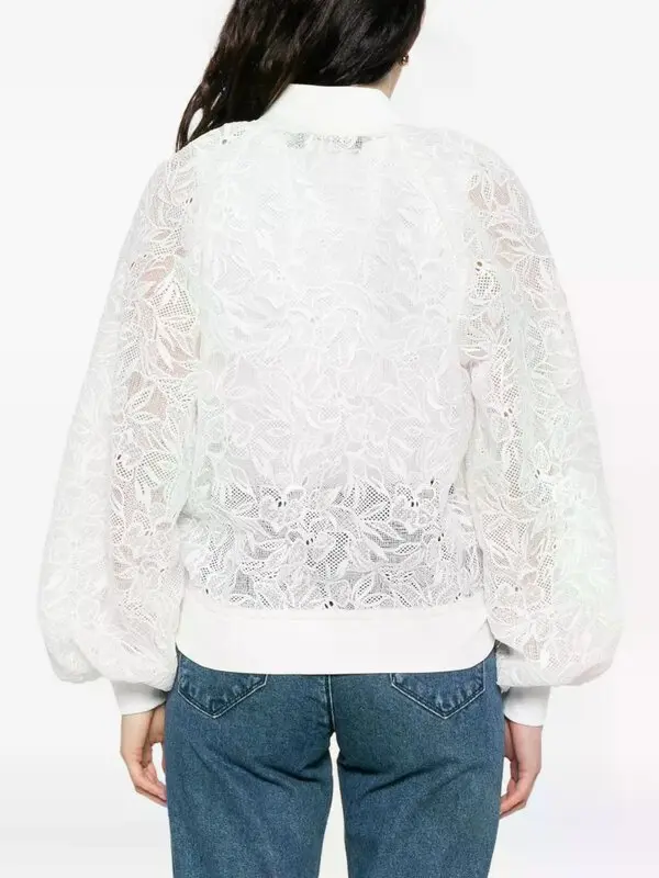 Karl Lagerfeld Floral Lace Bomber Jacket