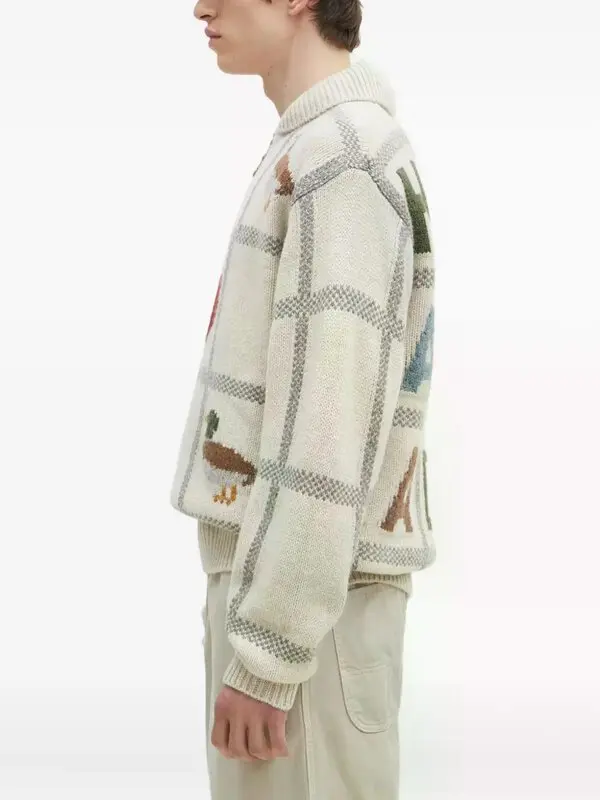 HUMAN MADE Intarsia-knit Half-zip Sweater