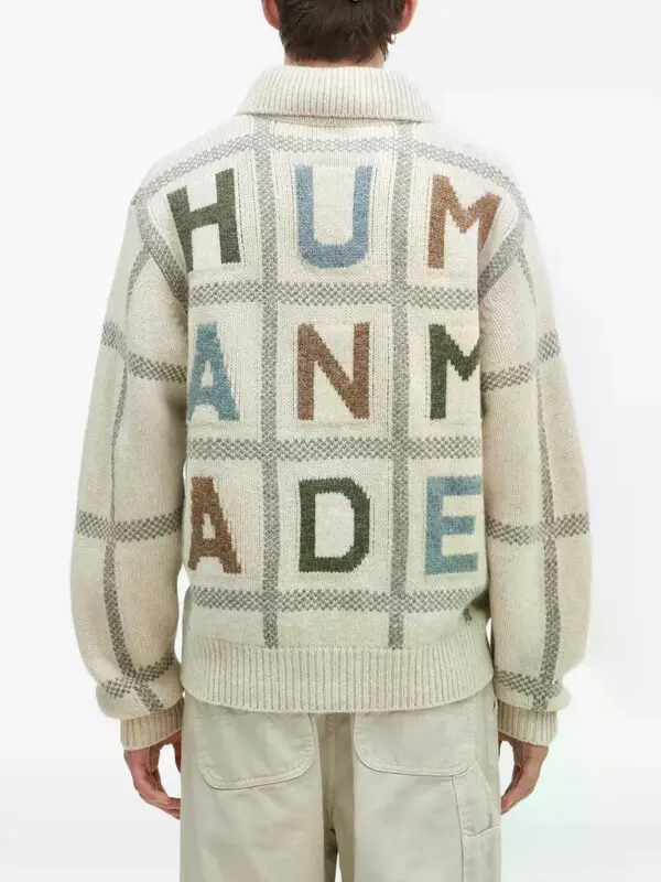 HUMAN MADE Intarsia-knit Half-zip Sweater