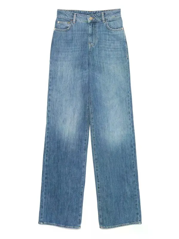 Emporio Armani Washed Wide-leg Jeans - Blue