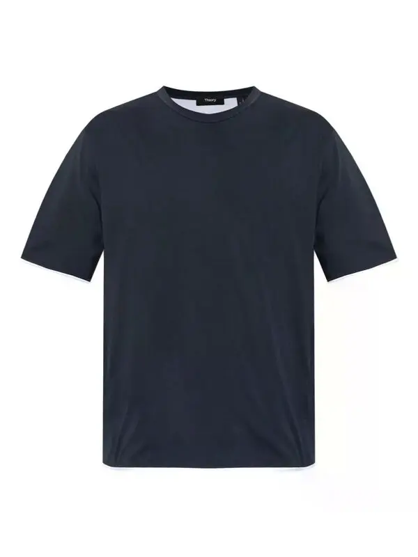 Theory Contrasting-trim T-shirt - Blue