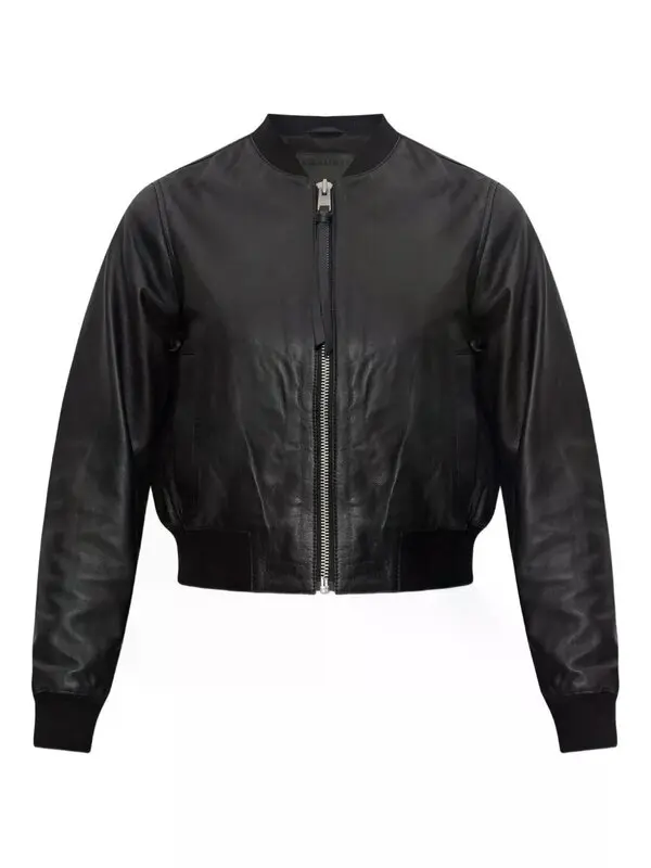 ALLSAINTS Zip-front Leather Bomber Jacket - Black