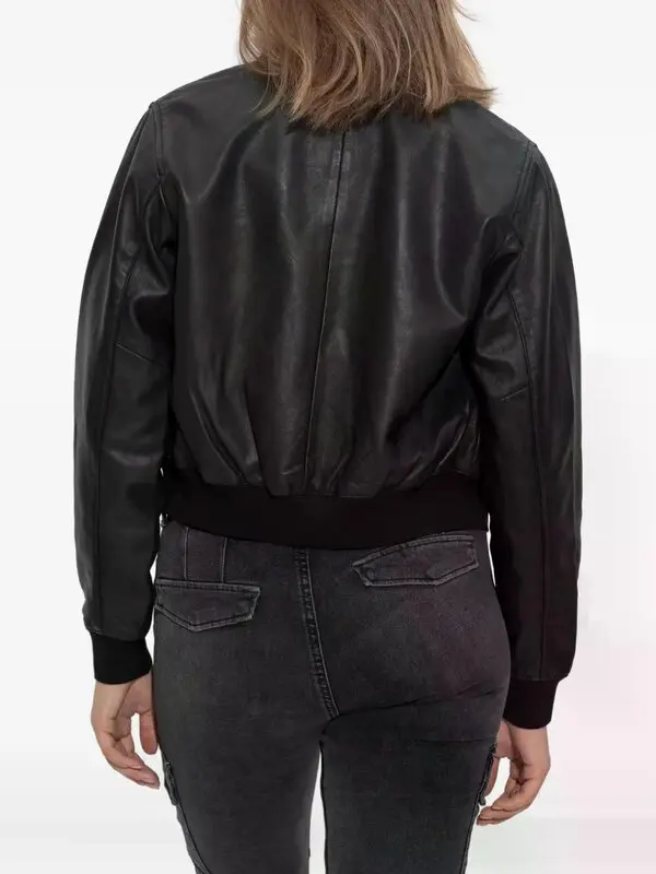 ALLSAINTS Zip-front Leather Bomber Jacket - Black