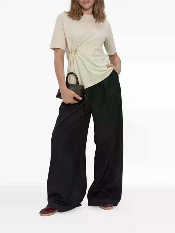Kenzo Safety Pin-detail Gathered T-shirt - Neutrals