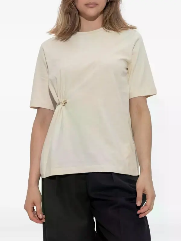 Kenzo Safety Pin-detail Gathered T-shirt - Neutrals