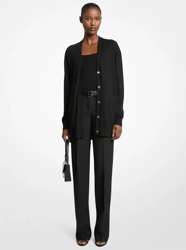 Michael Kors Oversized Cashmere Cardigan - Black