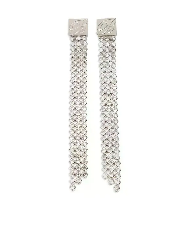 Blumarine Crystal-embellished Drop Earrings - Silver