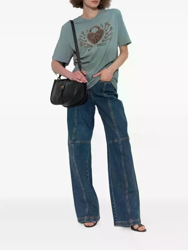 Etro Pegaso Motif Panelled Jeans