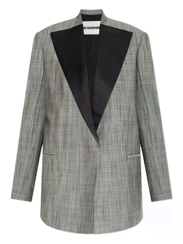 JIL SANDER Satin-lapel Checked Jacket