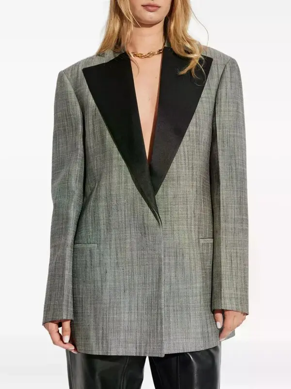 JIL SANDER Satin-lapel Checked Jacket