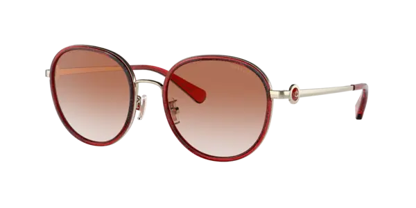 COACH Glitter Round Frame Sunglasses - Pink Gradient Pink