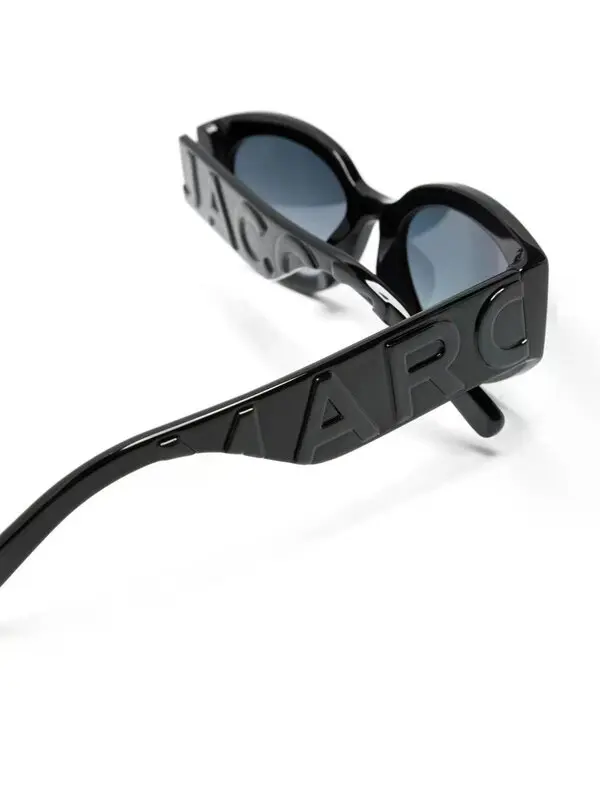 Marc Jacobs Embossed-logo Oval-frame Sunglasses