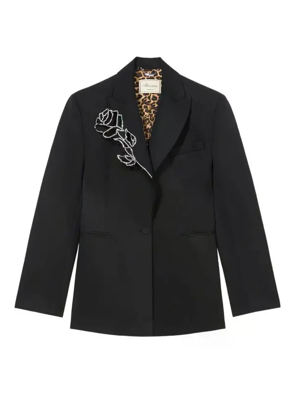 Blumarine Embroidered Rose Detail Blazer