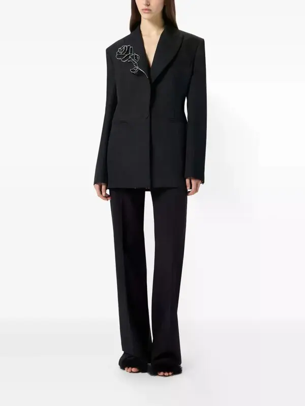 Blumarine Embroidered Rose Detail Blazer