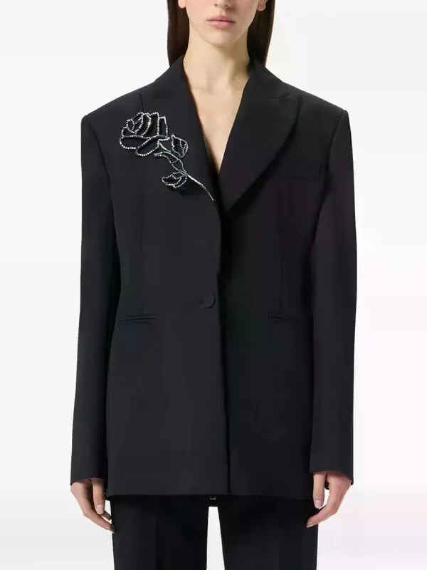 Blumarine Embroidered Rose Detail Blazer