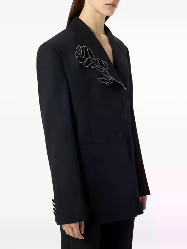 Blumarine Embroidered Rose Detail Blazer