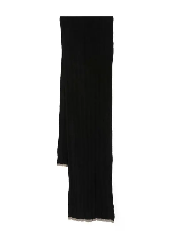 Brunello Cucinelli Ribbed-knit Cashmere Scarf - Black