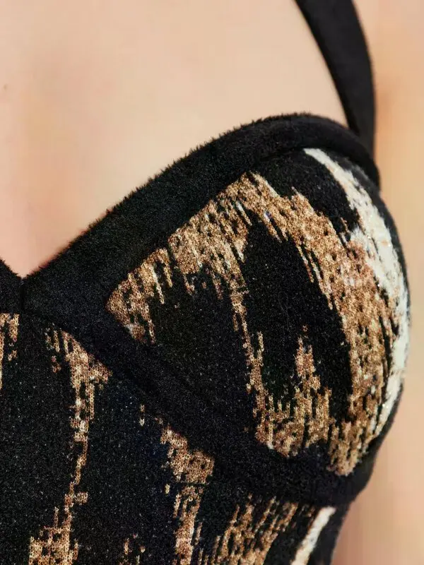 Balmain Leopard-print Halterneck Midi Dress