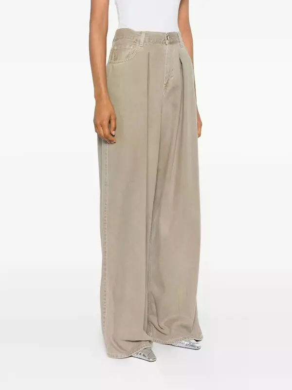 HAIKURE Pleated Wide-leg Jeans