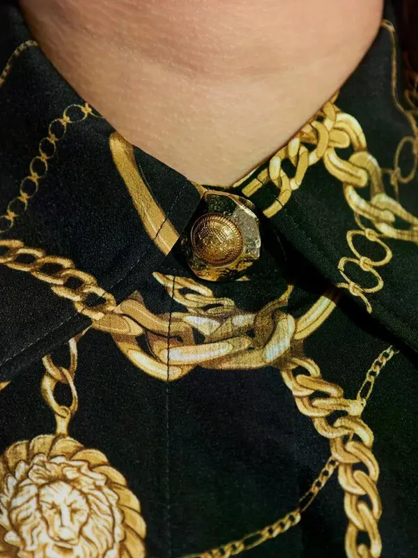 Balmain Chain Print Silk Shirt