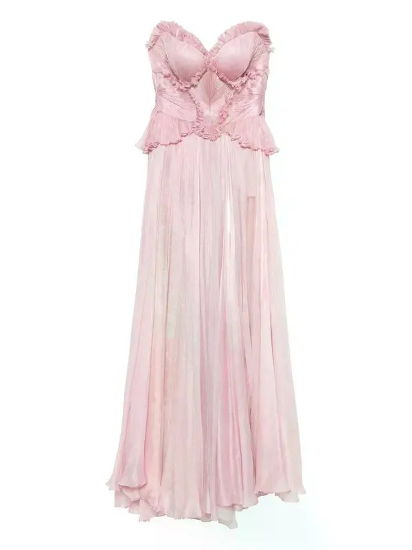 IRIS SERBAN Ruffled Strapless Dress