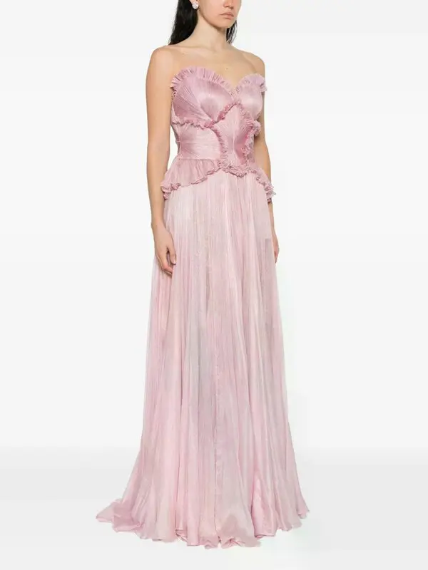 IRIS SERBAN Ruffled Strapless Dress