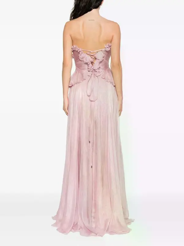 IRIS SERBAN Ruffled Strapless Dress