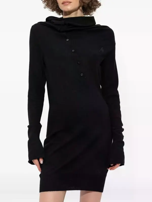 Attico Mock-neck Button-up Mini Dress