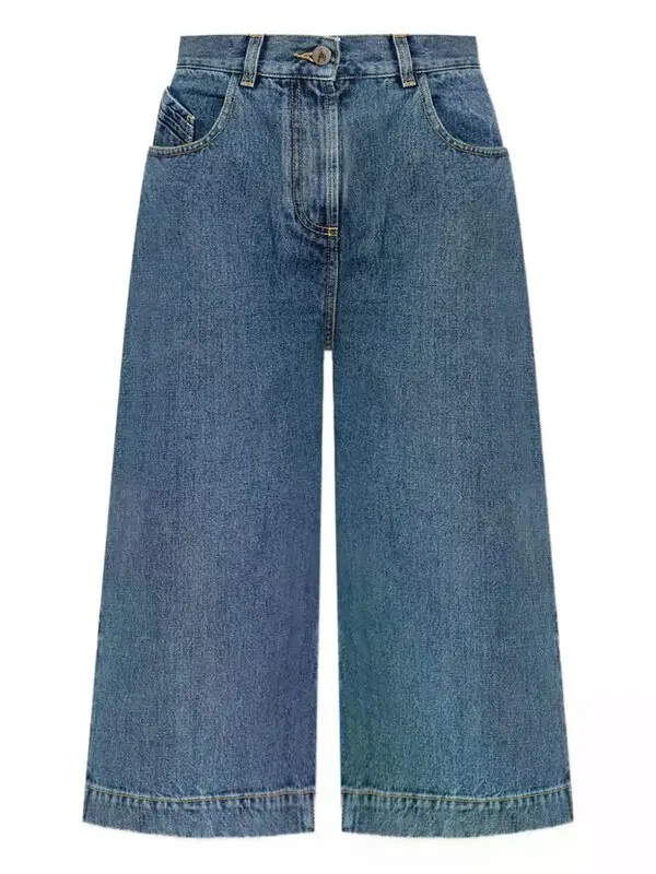Attico High-waist Cropped Jeans - Blue