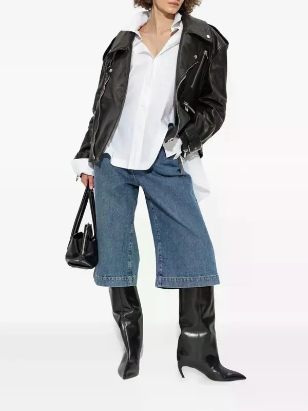 Attico High-waist Cropped Jeans - Blue