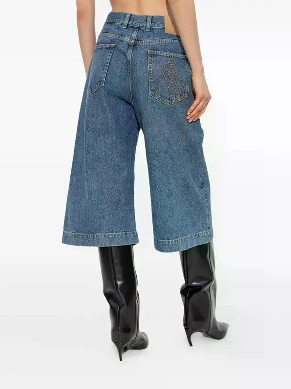 Attico High-waist Cropped Jeans - Blue