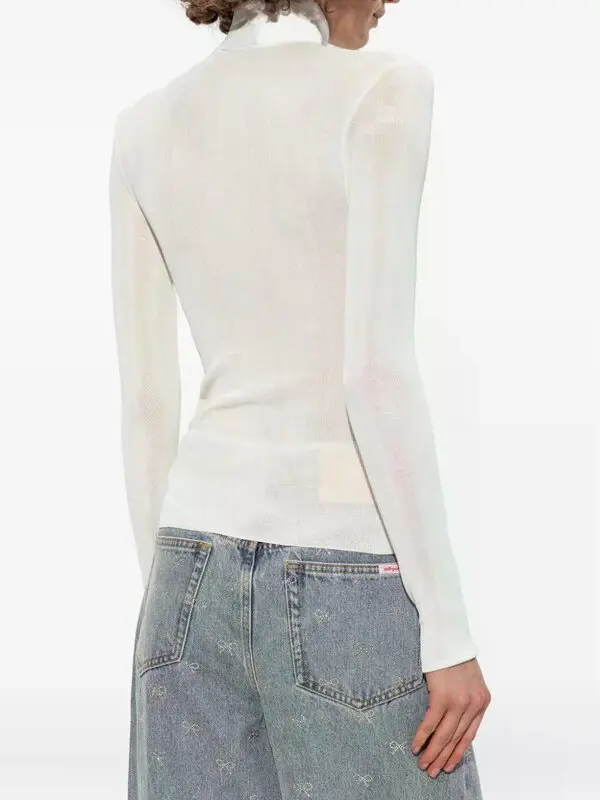 SELF-PORTRAIT Ribbed High-neck Top