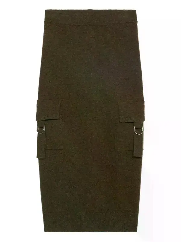 Blumarine Cargo-pocket Knitted Midi Skirt - Brown