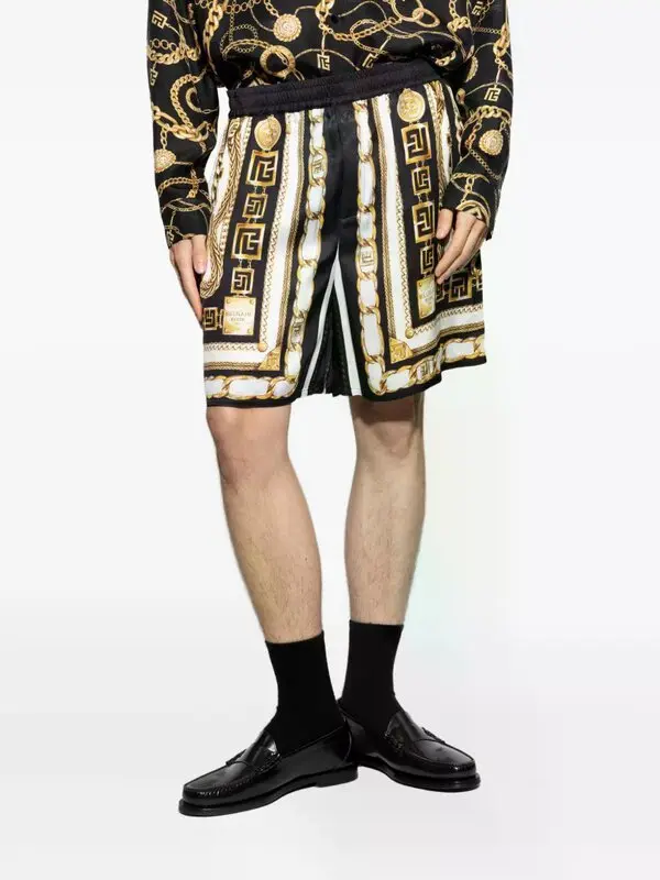 Balmain Chain-print Shorts