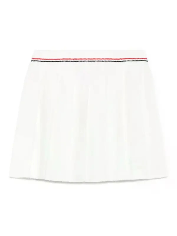 Miu Miu Cotton-blend Pleated Skirt - White