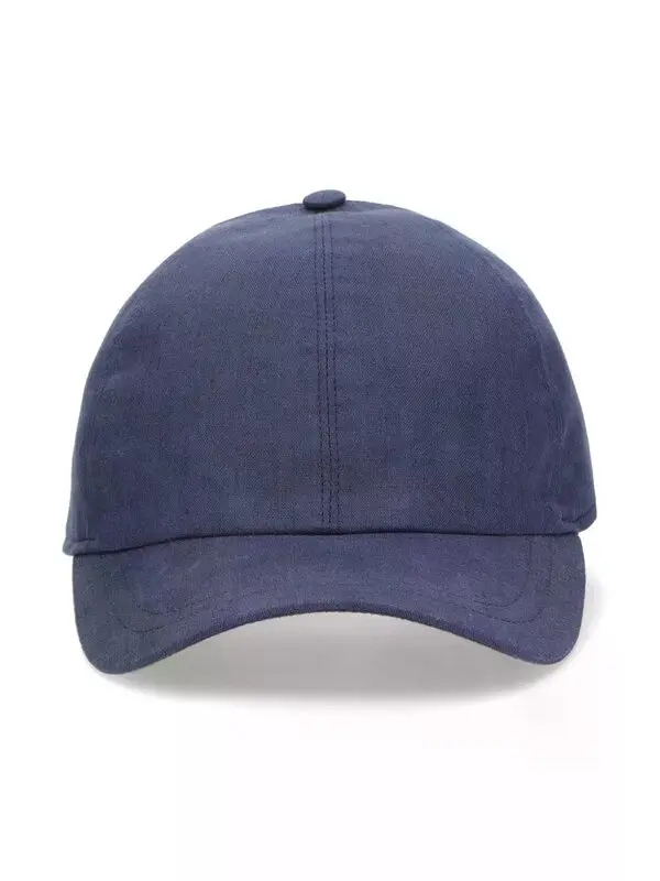 Borsalino Hiker Linen Baseball Cap - Blue