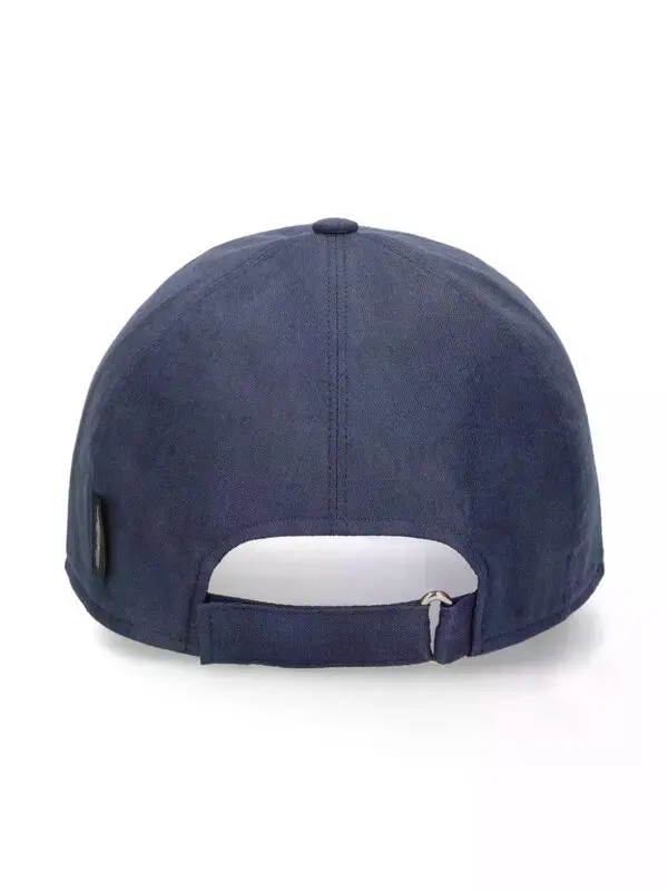 Borsalino Hiker Linen Baseball Cap - Blue