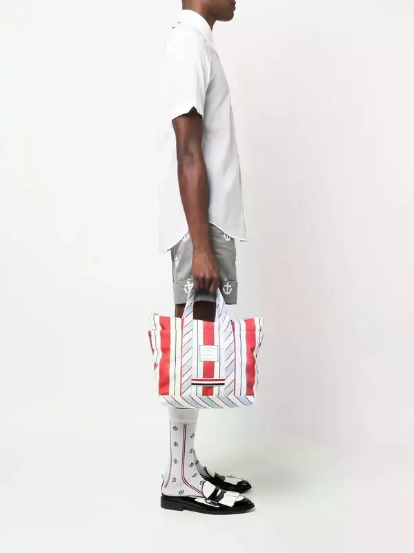 Thom Browne Signature Stripe-pattern Tote Bag