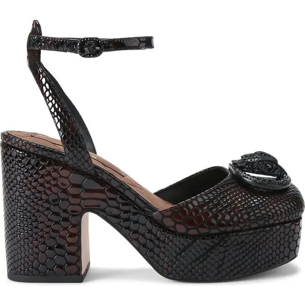 Kurt Geiger Chelsea Ankle Strap Platform Pump - Charcoal