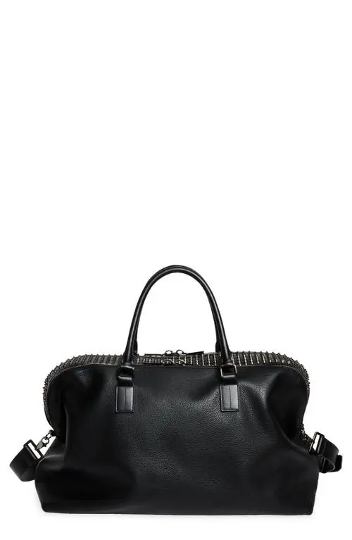 CHRISTIAN LOUBOUTIN Funky Empire Leather Duffle Bag With Spike Detail - Black/ Gun Metal