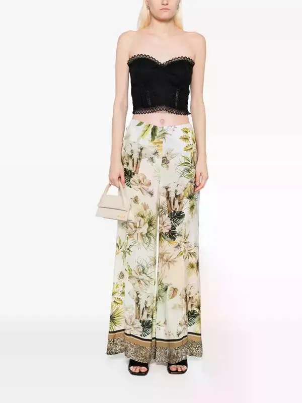 Elie Saab Savannah-print Chiffon Pants
