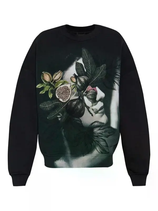Emporio Armani Fig-print Sweatshirt - Black