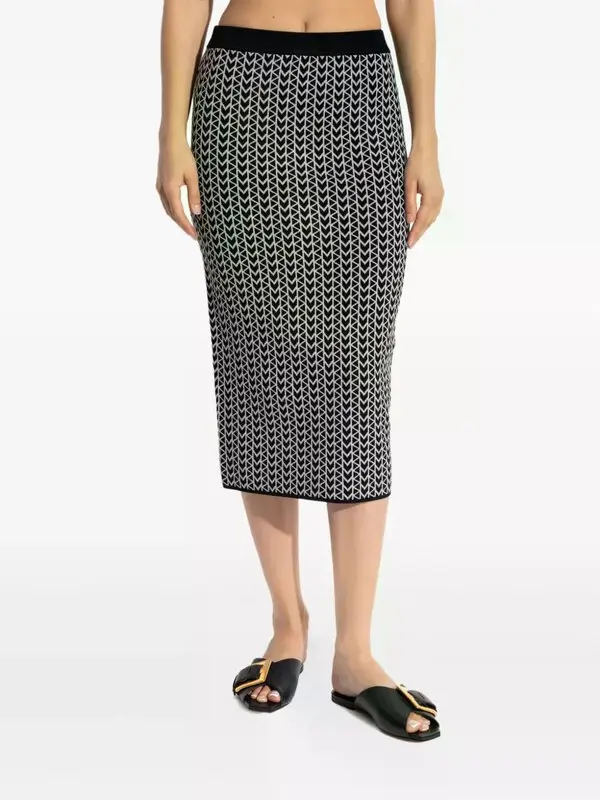Michael Kors Monogram-pattern Midi Skirt