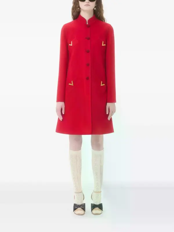 Valentino Garavani Single-breasted Compact Drap Coat - Red