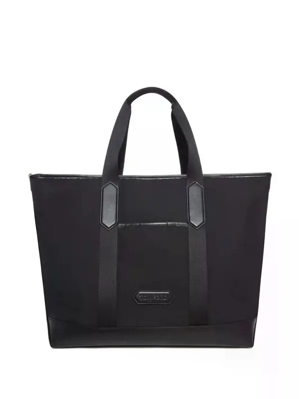 TOM FORD Leather-trimmed Tote Bag - Black